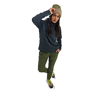 Burton Women's Standard Multipath Grid Quarter-Zip Fleece, True Black, X-Large