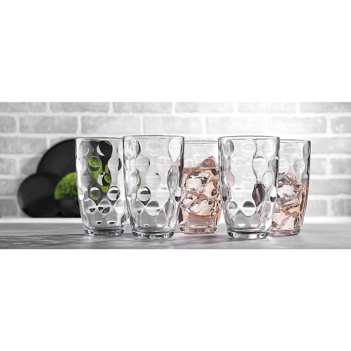 Glaver's Drinking Glasses Beer Pint 16 Oz. Glass Cups Set of 10, Tumbler Berverage Set. Collins Glasses for Water, Juice, and Coctails. Barware and Everyday Home Use. Dishwasher Safe.