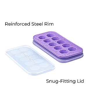 The Cookie Tray by Souper Cubes - Pack of two -Freeze and Store Perfect Cookie Dough rounds - Lavender with sprinkles color (Purple with sprinkles, pack of 2)