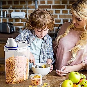 HNNJCK 3 Liter Rice Storage Container Rice Dispenser, 5lbs Cereal/Flour/Sugar/Dry Food/Oatmeal Containers with Lids for Pantry & Kitchen, Plastic Air Tight Pet/Dog/Cat Food Storage Container