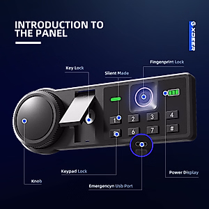 XDeer CS42 Biometric Gun Safe Lock Box - (1.69 Cubic Feet) Quick-Access Security Safe with Fingerprint Scanner, Gun Rack, and Steel Construction for Home, Office