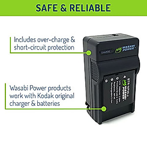 Wasabi Power Battery (2-Pack) and Charger for Kodak LB-060 and Kodak AZ361, AZ362, AZ421, AZ422, AZ521, AZ522, AZ525, AZ526, AZ527, AZ528