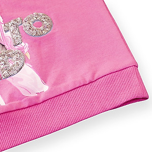 Barbie Girls' Sequined Sweatshirt Kids Long Sleeve Sweater 6 Pink