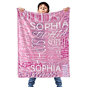 Neniftic Personalized Blanket Personalized Baby Blankets for Kids Toddler Custom Blankets for Girls Boys Dog Puppy Outdoor Camping Travel Gift