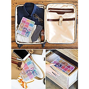 iBune 2 Pack 18 Grids Plastic Compartment Container, Bead Storage Organizer Box Case with Adjustable Removable Dividers for Jewelry Craft Tackles Tools, Size 7.8 x 6.3 x 1.2 in, White