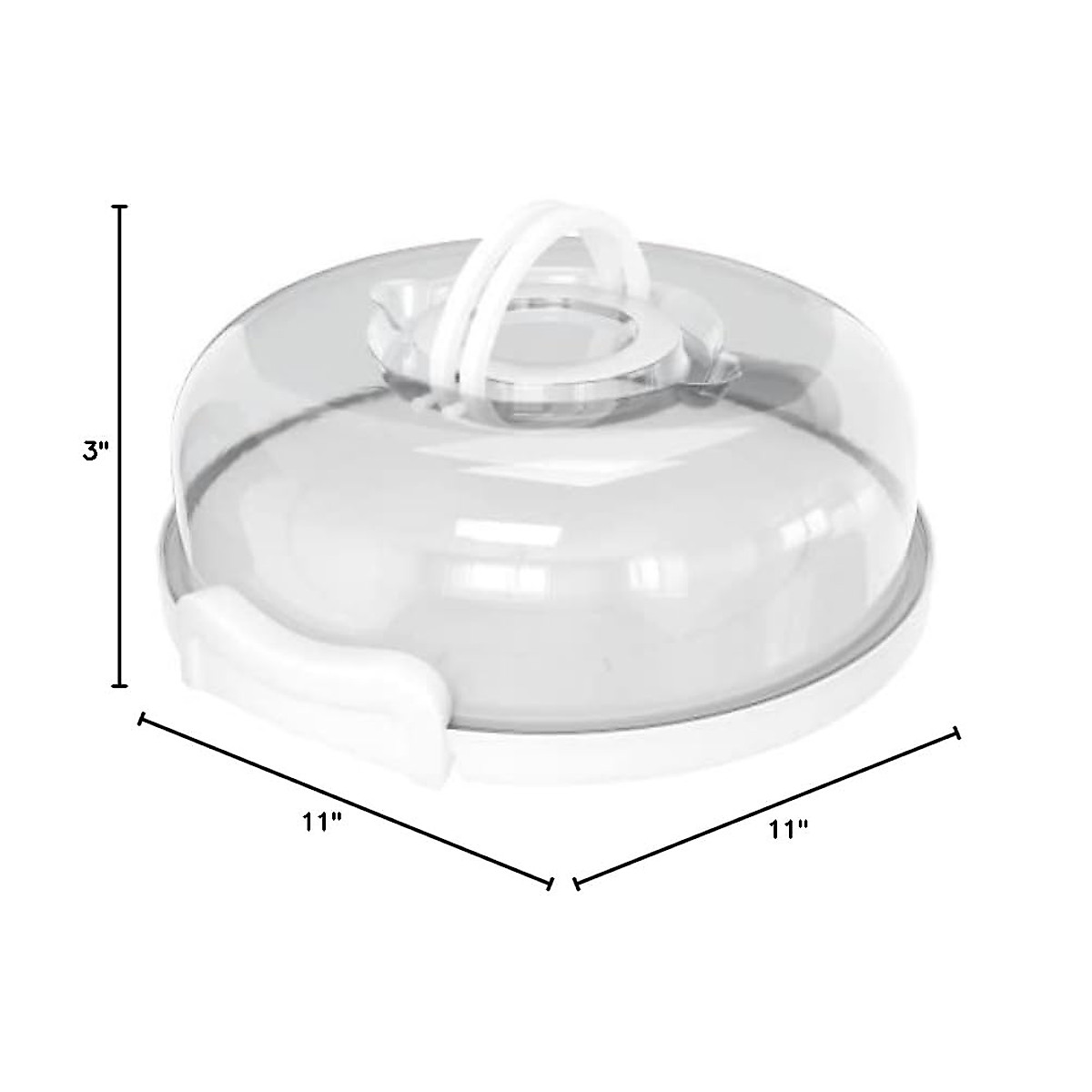 Top Shelf Elements Pie, Cake, Cheesecake Carrier for up to 10 in x 4 1/2 in cake. Two Sided Fashionable Stand Doubles as Five Section Serving Tray Perfect Taker Caddie for Travel (White)
