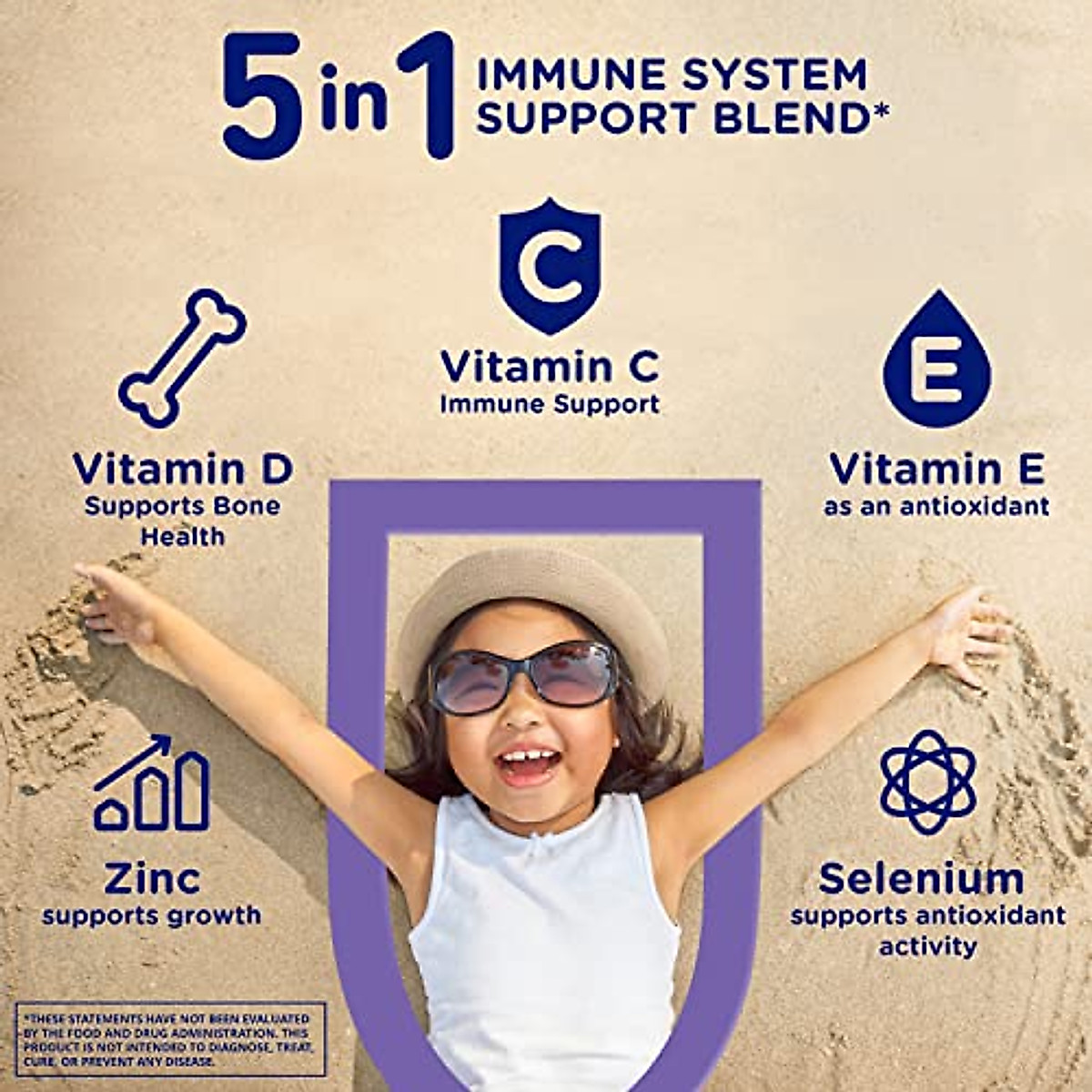 Enfakid Elderberry Daily Gummy Multivitamin: Vitamin C, D & E, Selenium & Zinc, Elderberry Flavored Immune Support Gummies for Kids, high in antioxidants, gelatin free & vegetarian, 60 count