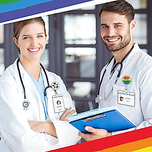 Junkin 6 Pack Pride Badge Reels Be Kind Badge Reels Retractable Rainbow Alligator Clip Scroll Funny Holder for Student Teacher Office School Worker Nurse ID Name Decoration Cute