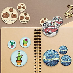 Onemorello 800 PCS Button Maker Supplies, 0.98 inch / 25mm Button Parts Button Supplies, Approx. 1 in Blank Button Badge Parts with Blank Paper for Button Maker Machine Pin Maker Machine Button Press