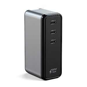 Satechi 108W USB C 3-Port GaN Wall Charger – for M2/ M1 MacBook Pro/Air, M2/ M1 iPad Pro/Air, iPhone 15 Pro Max/15 Pro/15/15 Plus