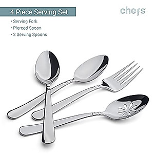 Chefs 18/10 Stainless Steel 44pc Flatware Set, Service for 8, Harlow