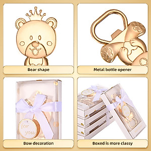 24 Packs Baby Shower Favors for Guests Bulk Cute Baby Bear Shape Bottle Opener with Gift Boxes for Baby Boy or Girl Party Souvenirs or Decorations (White box)