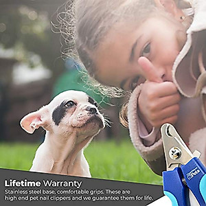 Dog Nail Clippers & Cat Nail Clipper with Nail File - Small Pets - Cat Nail Clippers with Safety Guard to Prevent Over-Cutting - Sharp & Stainless Steel
