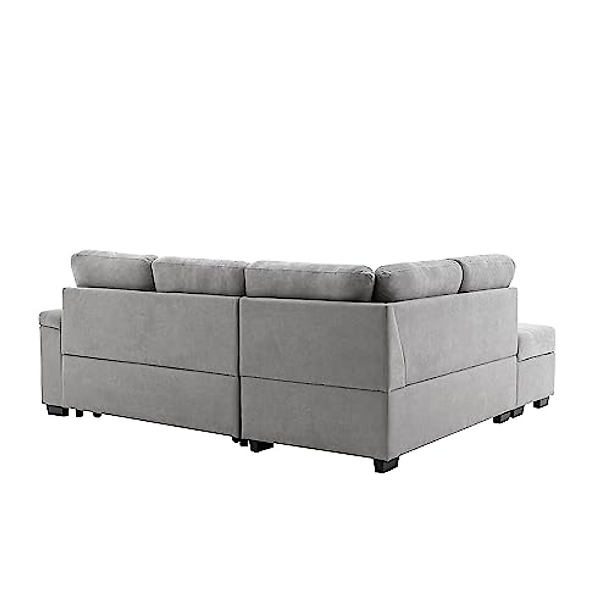 L-Shaped Corner Sleeper Sectional Sofa W/ Pull Out Cozy Sleep Couch Bed, Modern Practical Sectional & Sofa with Storage Ottoman ,Hidden Arm Storage and USB Charge for Home Apartment Living Room Sets