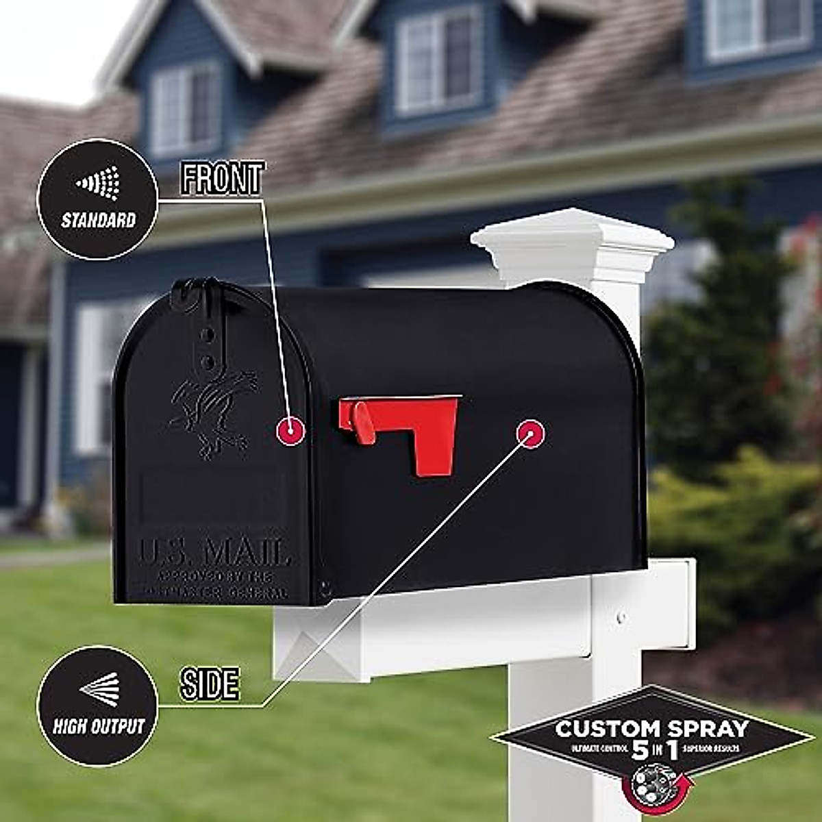 Rust-Oleum 376869 Stops Rust Custom Spray 5-in-1 Spray Paint, 12 oz, Satin Black