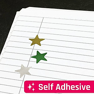 8 Colors, 1000 Pack, Foil Star Metallic Stickers, 0.6" Diameter