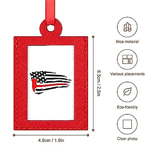 Firefighter Red Line American Flag Christmas Photo Frames Ornament Felt Hanging Picture Frame Christmas Tree Hanging Decor 2PCS