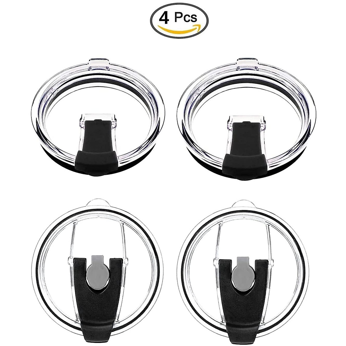 Accfore 4 Pack Replacement Lids for Yeti Tumblers,30 oz Tumbler Lids,Spill Proof Lids for Yeti Tumblers,Tumbler Lid for Yeti Tumbler 30 oz,Tumbler Lids 30 oz Replacement Lid,Black