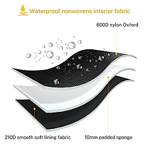 Donner 47 Inch Bass Guitar Case, 0.4 Inch Thick Padding Sponge 600D Ripstop Waterproof Nylon Soft Electric Bass Guitar Gig Bag with 3 Pockets and Back Hanger Loop, Black