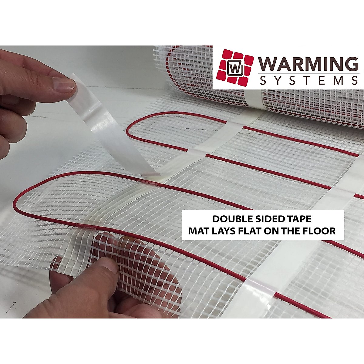 30 Sqft Warming Systems 120 V Electric Tile Radiant Floor Heating Mat with WiFi Touch Screen Programmable Thermostat. Includes Installation Monitor and Floor Temperature Sensor