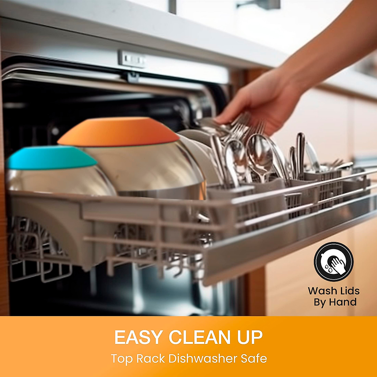 Humiwing Mixing Bowls with Lid Set, Mixing Bowls for Kitchen with Lids, Nesting Bowls with 3 Grater Attachments & Non-Slip Bottoms for Mixing, Serving, Baking, Prepping