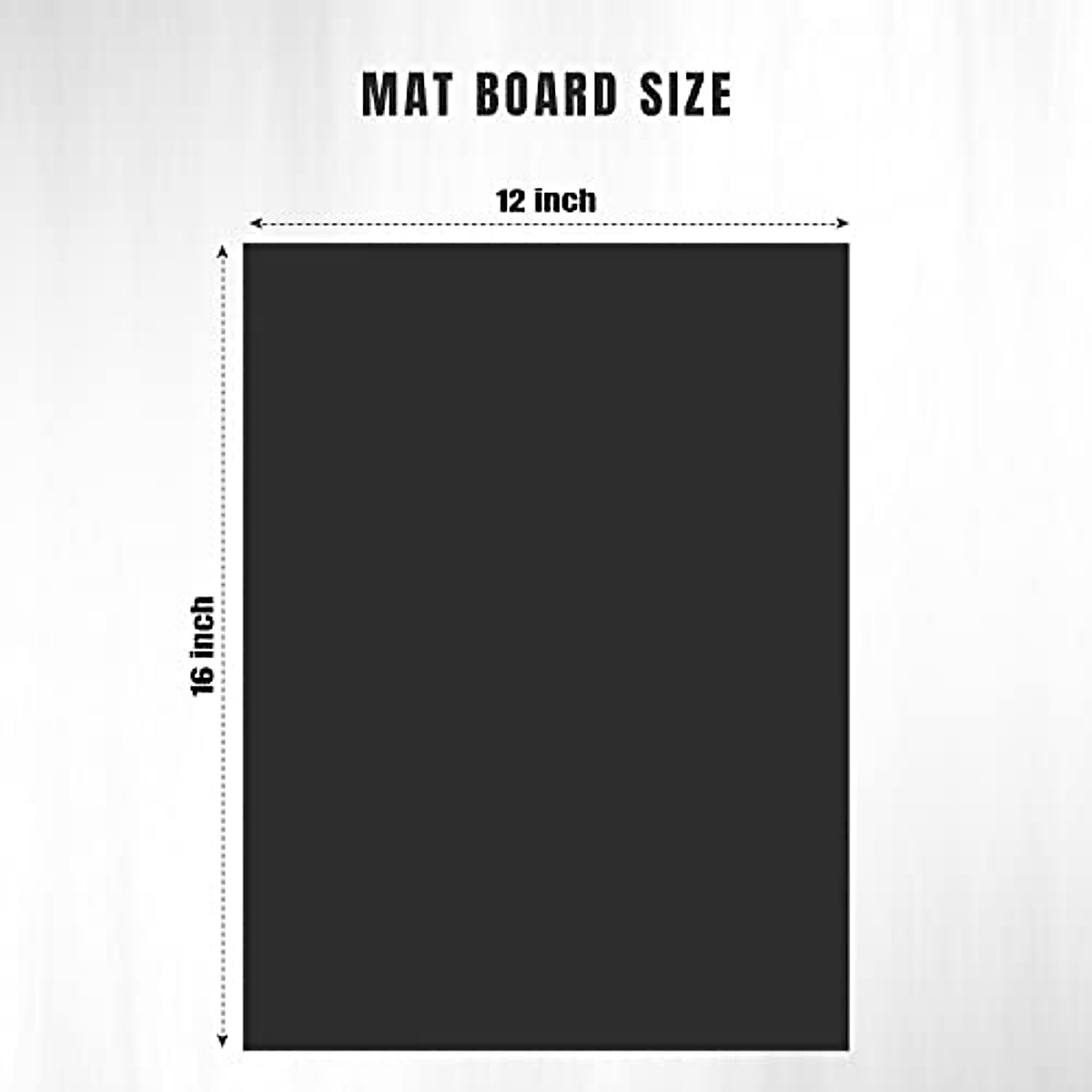 AUEAR, Black 12x16 Uncut Mat Matte Boards for Picture Framing, Print, Artwork - Backing Boards 1/16" Thick, 15 Pack