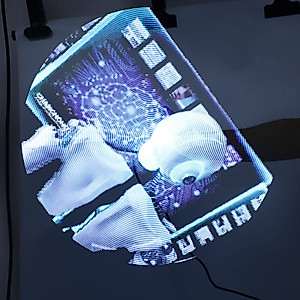 PUSOKEI 3D Holographic Fan Advertising Machine,LED Projection Fan Naked Eye 3D Display 800x480P 224 Lamp Beads,Support /APP,16GB TF Card,Suitable for Business, Holiday