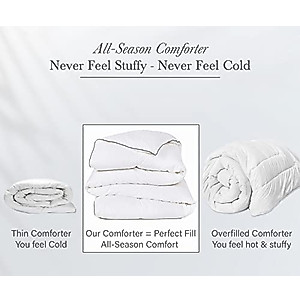 California Design Den King Size Comforter Duvet Insert - Luxury All-Season Down Alternative, Quilted Extra Fluffy, Soft, and Cooling, Machine Washable with Corner Tabs - White