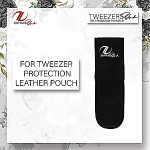 Slant Tip Tweezers - Professional Eyebrow Stainless Steel Tweezers - Best Precision Tweezers for Eyebrows - Splinter Tweezers for Facial Hair Removal for Daily Beauty Routine. (Black)