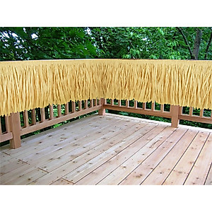 Hawaiian Luau Grass Raffia Fringe Banner Table Skirt for Tropical Birthday Party Tiki Bar, Tent,Chair Skirt,Deck Skirt,Garland Graduation Summer Beach Decorations