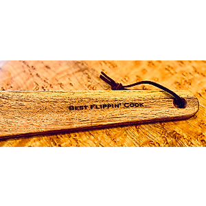 COWBOY SPATULA - Mesquite Wood TEXAS SLIM Handmade in Texas. Made in USA. Safe for nonstick, and cast iron cookware. Personalize it!