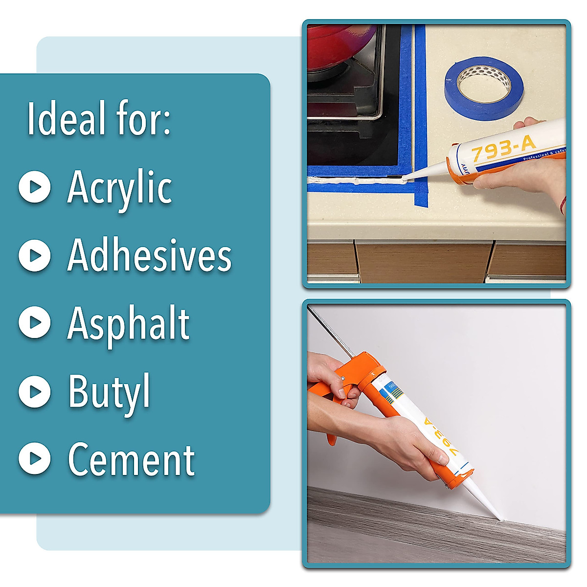 Bates- Caulking Gun, 10:1 Thrust Ratio, Orange, Caulking Tool Gun, Caulk Gun No Drip, Hand Caulking Guns, Silicone Gun, Caulking Gun Tool, No Drip Caulk Gun, Caulk Guns, Caulking Gun Dripless