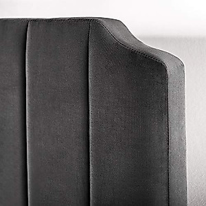 ZINUS Charlotte Upholstered Platform Bed Frame, Mattress Foundation, Wood Slat Support, No Box Spring Needed, Easy Assembly, Queen