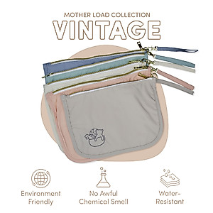 Mother Load - Small Diaper Bag Organizing Pouches , 5-Piece Set of Embroidered Diaper Bag , Vintage Pastels