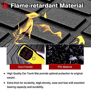 KUST Cargo Liner for 2020-2024 Ford Explorer Accessories Behind 2nd Row Seats All Weather Trunk Liner Floor Mat Black