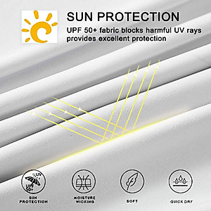 Willit Men's Sun Shirts UPF 50+ Protection Hoodie Rash Guard Shirt SPF UV Shirt Long Sleeve Fishing Outdoor Lightweight White L