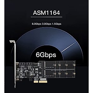 4in1 Dual M.2 NGFF (B Key) SSD+ Dual SATAIII 6G SSD/HDD to PCI Express 4X Converter Adapter with Low Profile Bracket for Desktop PC