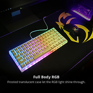 DREVO Gramr Full RGB Wired 84-Key Mechanical Gaming Keyboard with Switch Hot-Swappable Design, Full-Body RGB,TKL 75% Compact, Detachable USB-C Cable, Gateron Switch (Gateron Brown Switch, White)