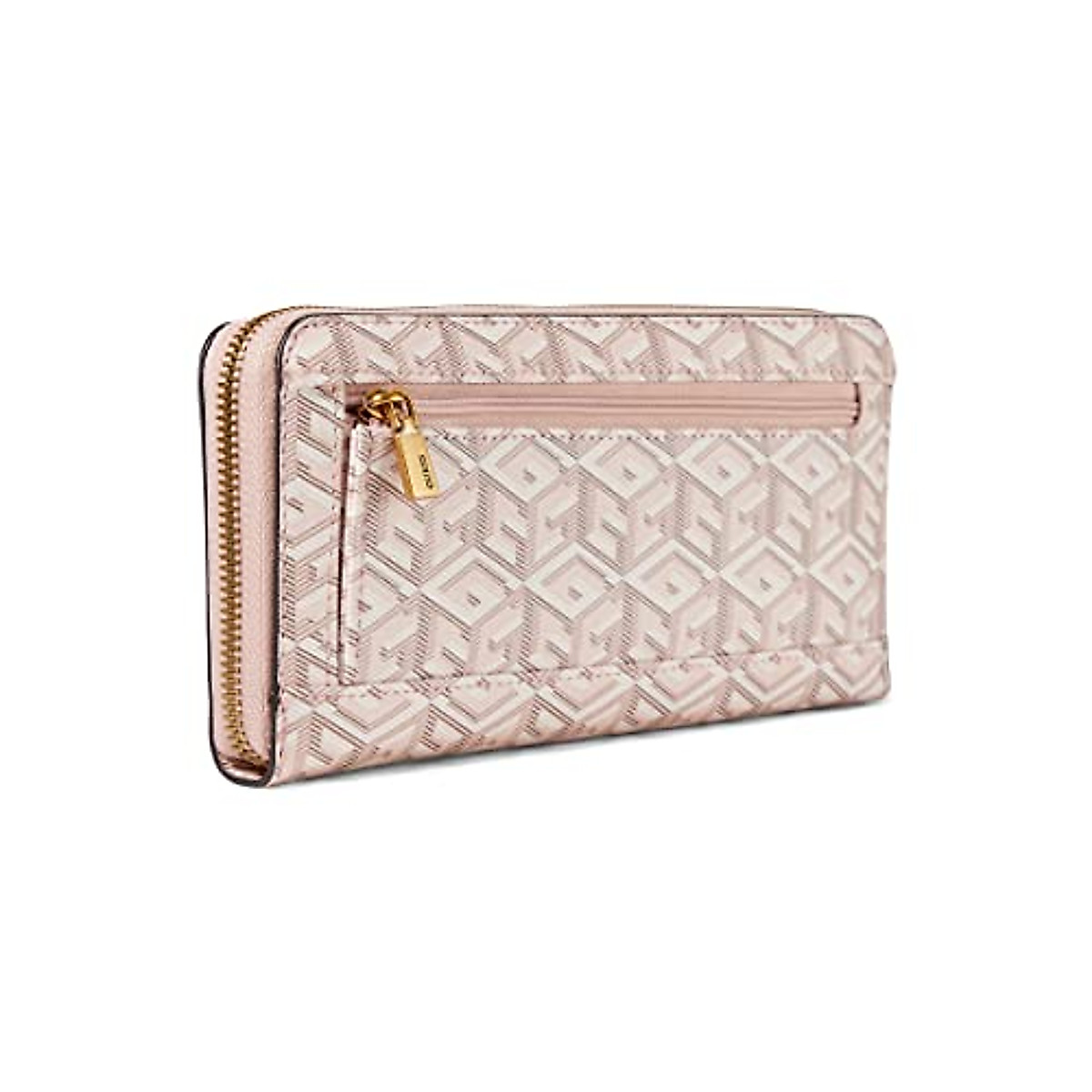 GUESS Laurel Large Zip Around Wallet, Pale Rose Logo