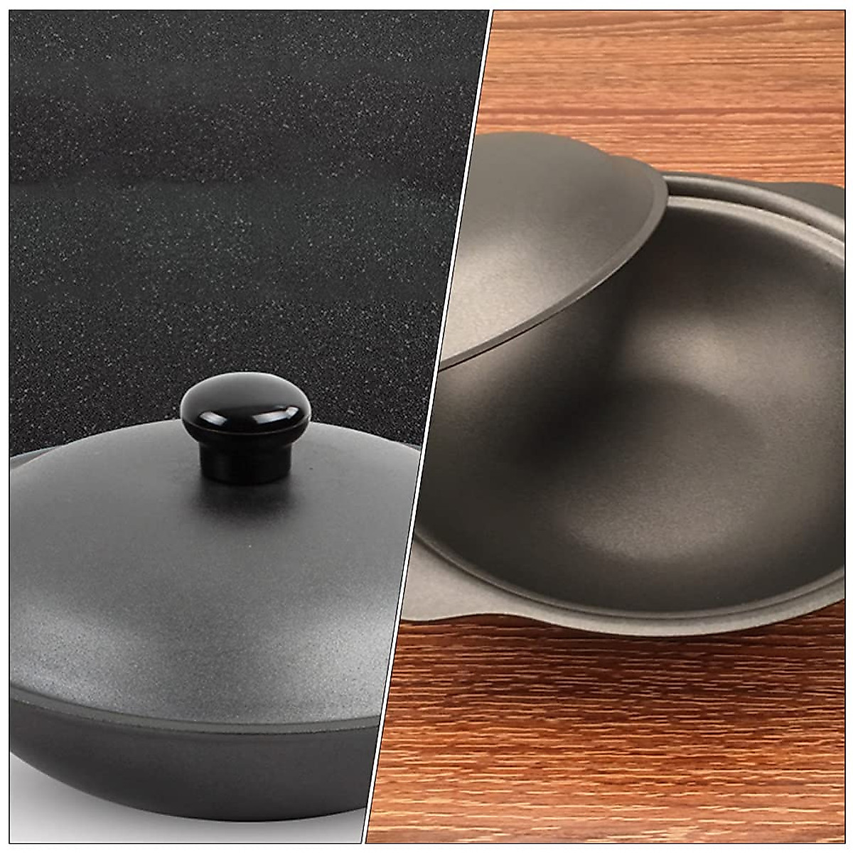 DOITOOL 18cm Cast Iron Casserole Dutch Oven Pot Yellow Braised Chicken Rice Pot Dutch Oven Cooking Pot Claypot Rice Pot