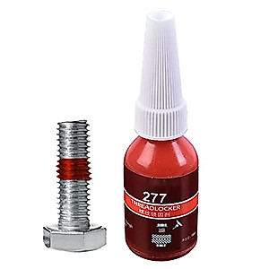 Red Lock Tight - 277 Lock Tight Threadlocker,High Viscosity Metal Thread Anti-Loose Seal Lock Agent, Anaerobic Curing Metal Glue, 10ml Yuans