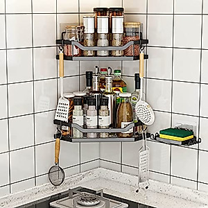 coobest 3-Pack Corner Shower Caddy,Bathroom Organizer,Self Adhesive Shower Shelves, Rustproof Stainless Steel Shower Shelf Shower Storage for Inside Shower,Wall -Mounted No Drilling Shower Rack Black