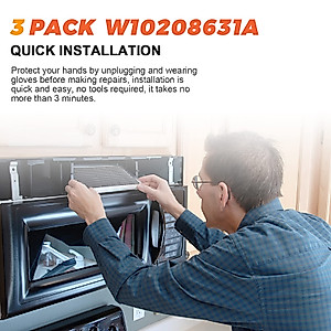 Beaquicy W10208631A Microwaves Grease Filter Approx. 13" x 6"- Replacement for Whirlpool GE Microwaves 3 Pack