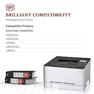 Toner Kingdom Compatible Toner-Cartridge Replacement for Canon 054H 054 High Yield CRG-054 for Canon Color ImageClass LBP622Cdw MF644Cdw MF642Cdw MF640C Printer - 4Pack(1B 1C 1M 1Y)