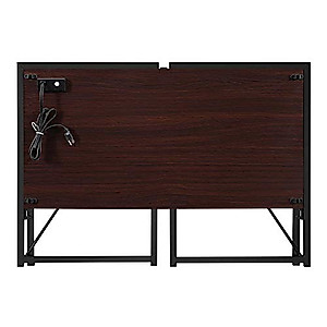 Convenience Concepts Xtra Folding Desk with Charging Station, Espresso/Black