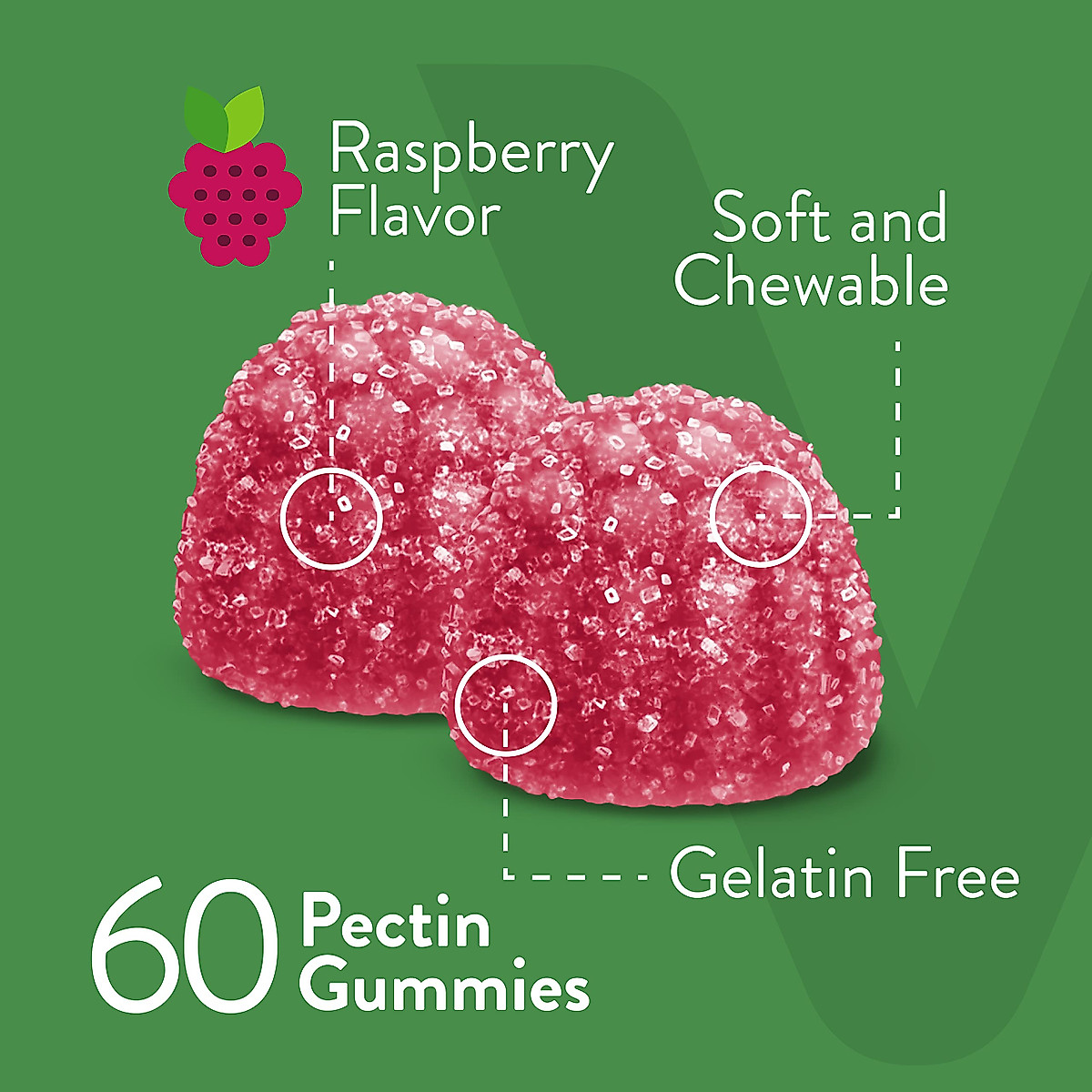 Magnesium Citrate Gummies for Adults & Teens - 66mg, Supports Calm Mood, Optimal Relaxation, Muscle Function - Vegetarian, Gelatin Free, GMO Free - Tasty Chewable Raspberry Flavored Gummy