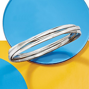 Ross-Simons Italian Sterling Silver Rolling Bangle Bracelet. 7.5 inches