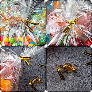 Zcintert Clear Cello Cellophane Treat Bags, 200 Pcs - 3.9" x 5.9"(2mils), Plastic Gift Bags for Candy, Party Favor, Cookies, Candies Packaging, with 4” Twist Ties