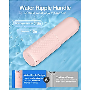 Coohea Handheld Fan Powerful Mini Fan USB Rechargeable Portable Fan Battery Operated Small Fan Little Makeup Lash Fan Hand Held Personal Fan for Travel Beach Vacation, 10-15.5H Working, Pink