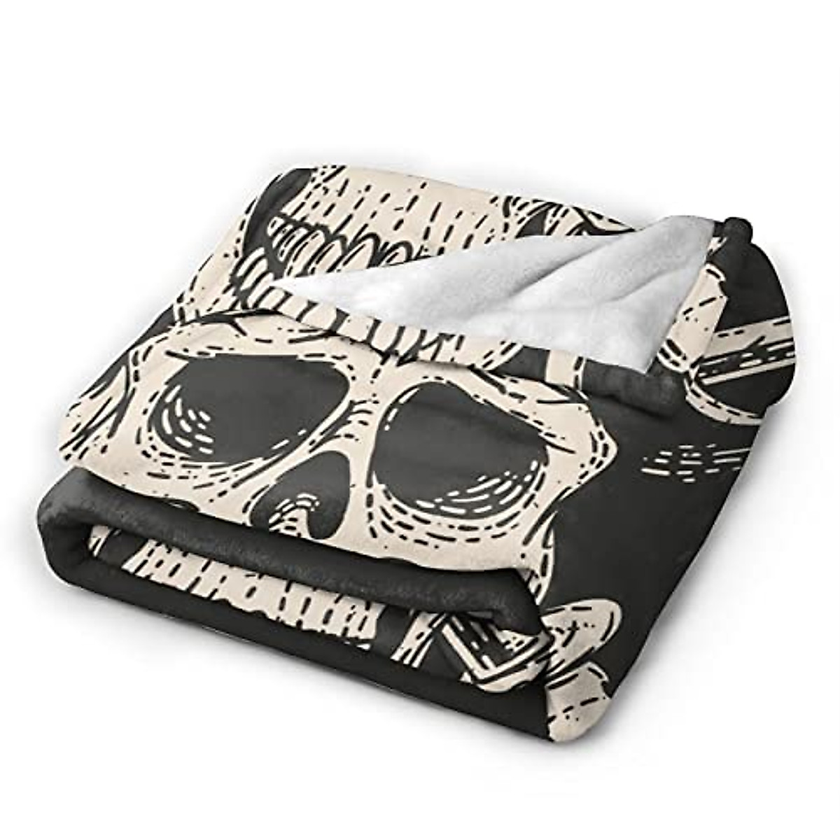 Perinsto Pirate Skull Throw Blanket Ultra Soft Warm All Season Decorative Fleece Blankets for Bed Chair Car Sofa Couch Bedroom 50"X40"